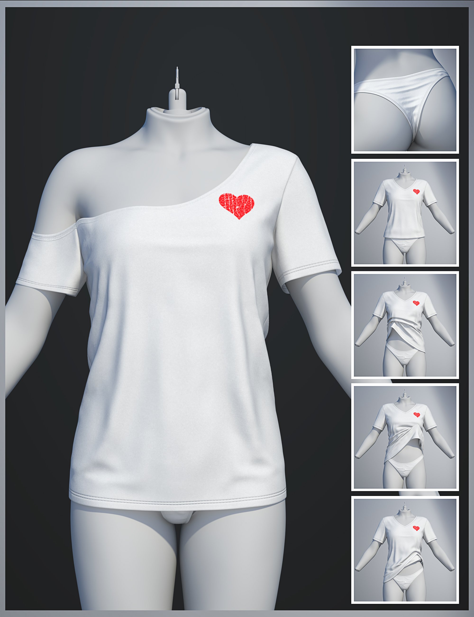 DForce SU T-Shirt Dress For Genesis 9 2026 - Free Daz 3D Models
