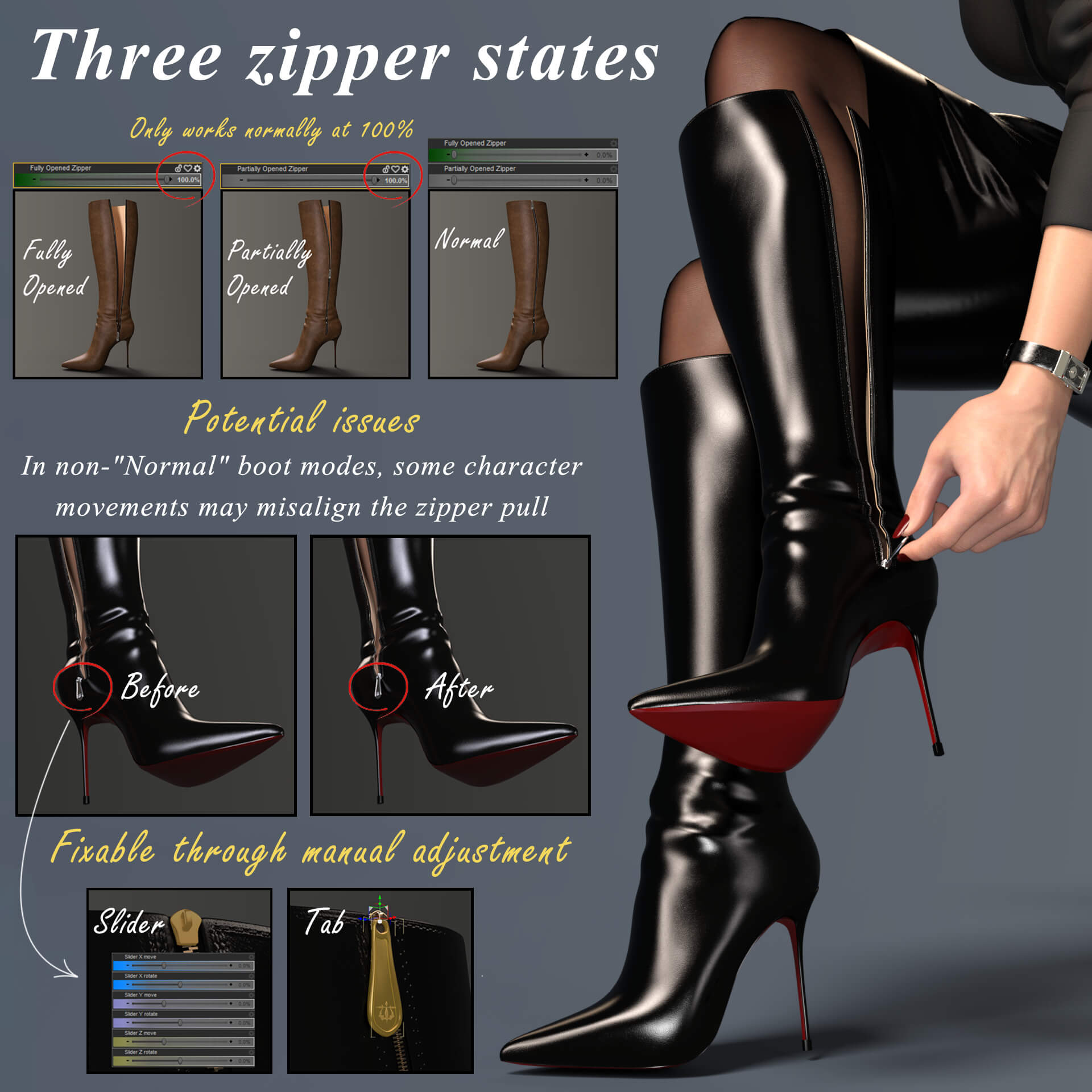 Ansr Classic Boots For G8/8.1F & G9 2025 - Free Daz 3D Models