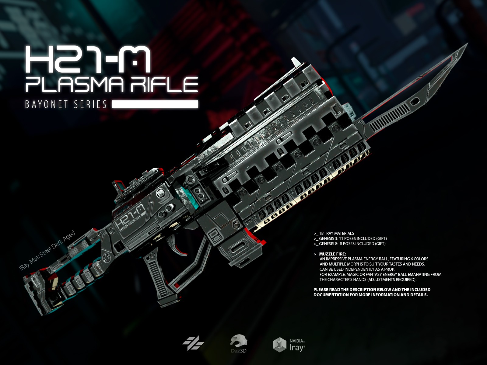 H21-M – Plasma Rifle 2026 - Free Daz 3D Models