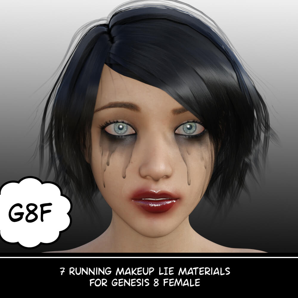 7 Running Makeup LIE Materials For Genesis 8 Female [Request]