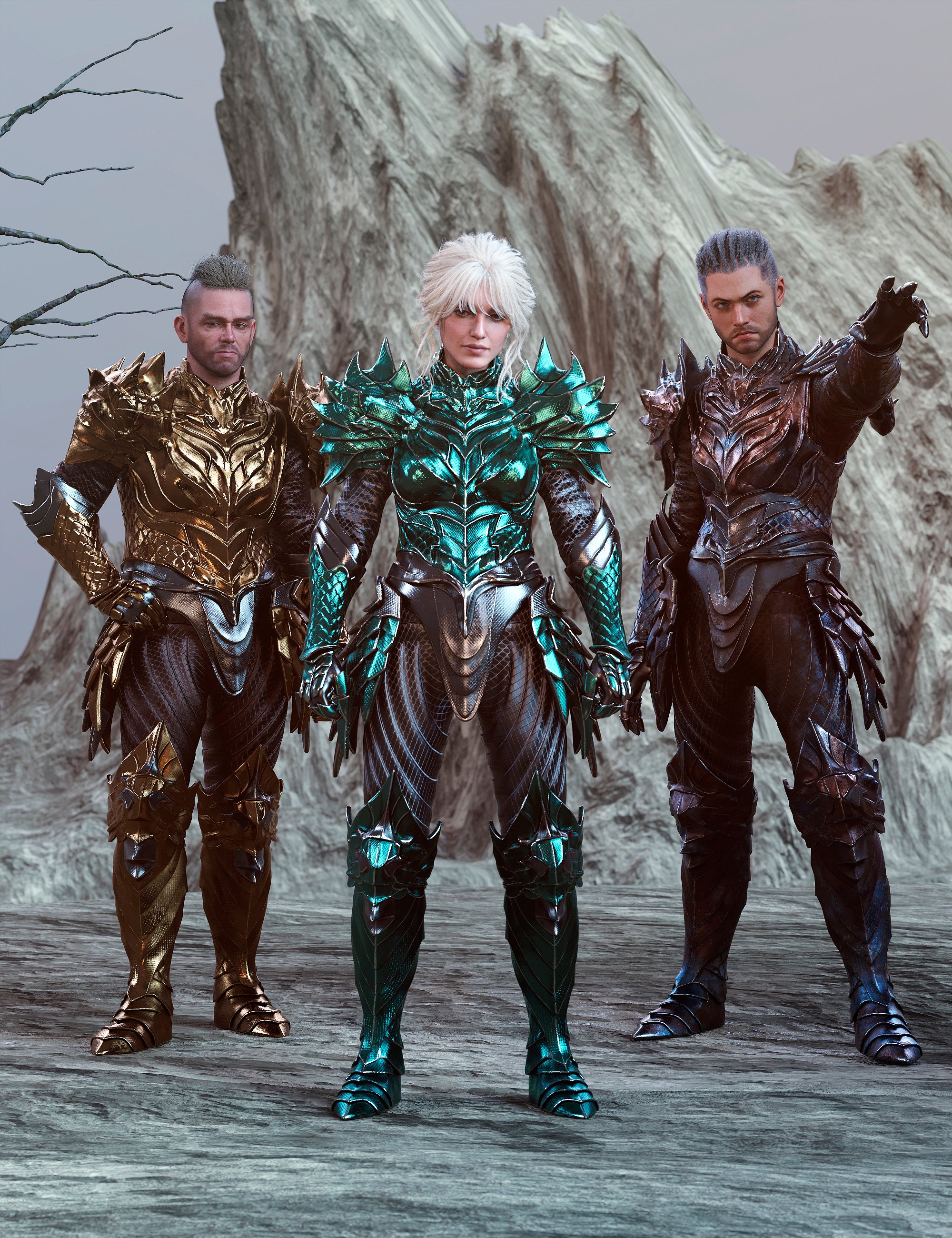 Armor Dragonscale Texture Add-On 2026 - Free Daz 3D Models