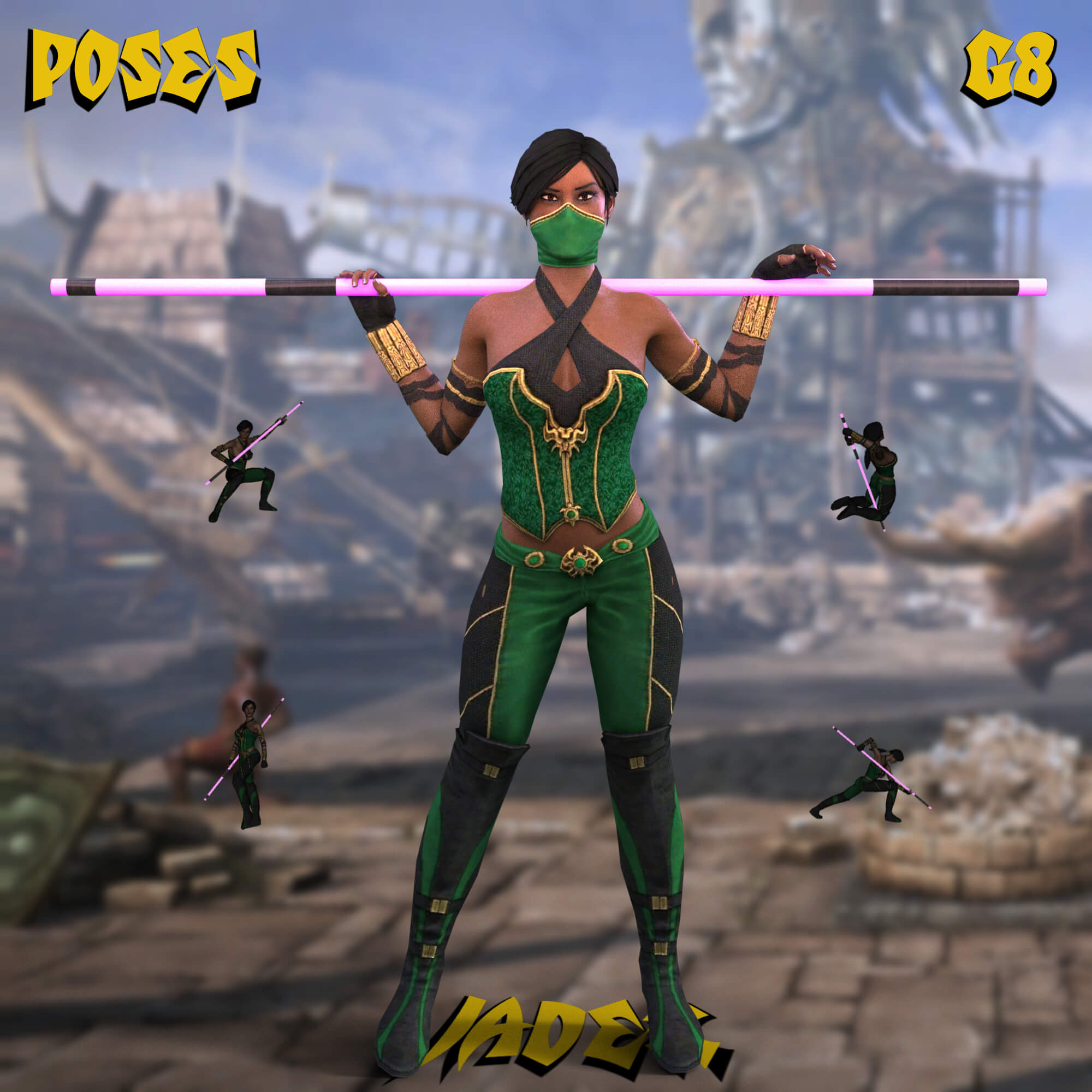 JadeX Poses And Weapons For Genesis 8 Female [Request]