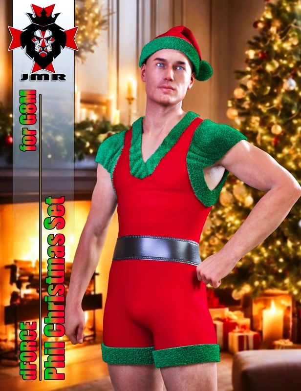JMR DForce Phil Christmas Set For G8M 2026 - Free Daz 3D Models