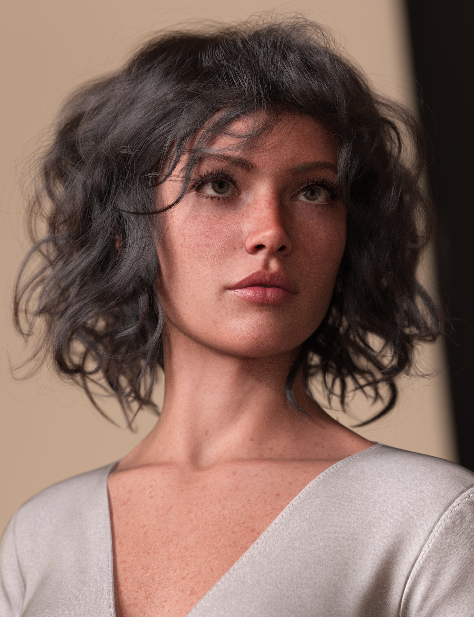 DForce Strand-Based Curly Bob Hair For Genesis 9 And Genesis 8 Female ...
