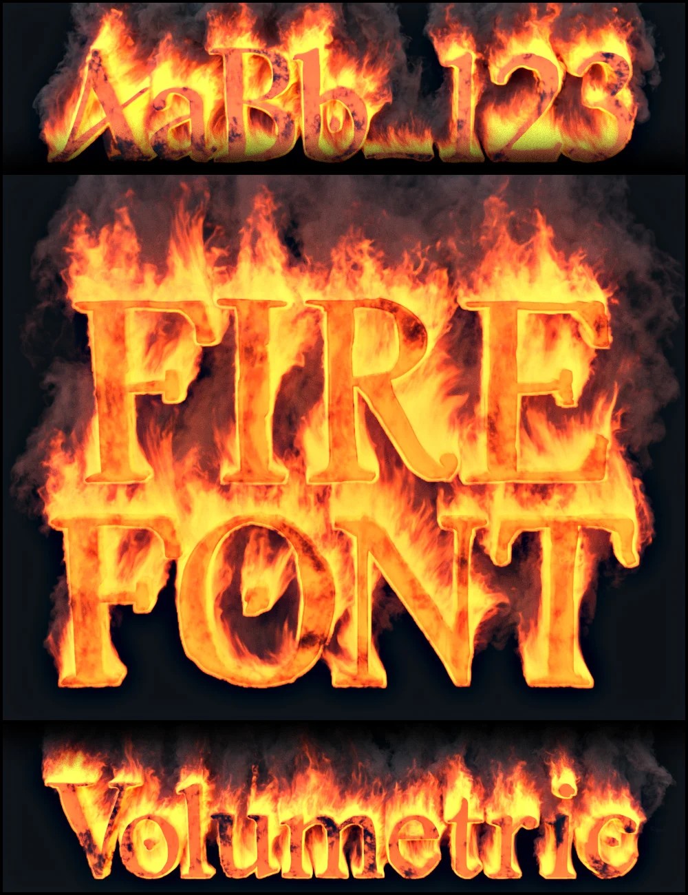 Fire Font - Volumetric Flame Text For Daz Studio 2026 - Free Daz 3D Models