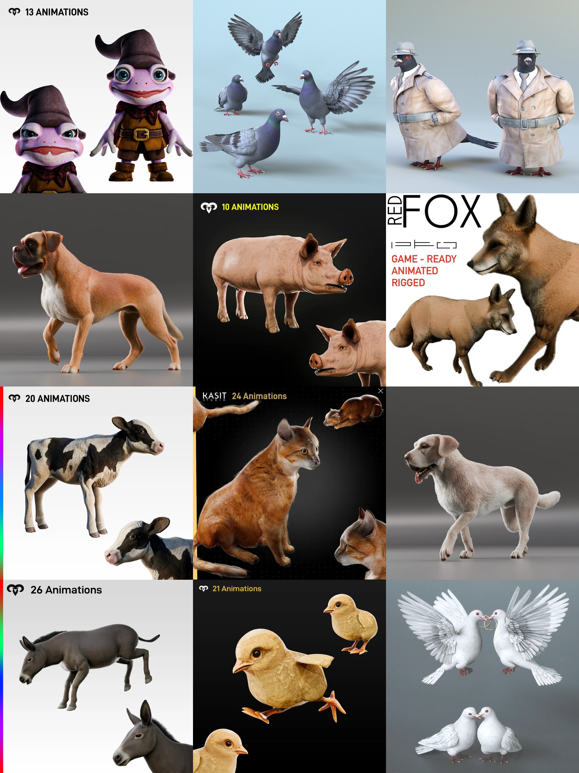 [Blender] BlenderKit Animals Pack 1 2026 - Free Daz 3D Models