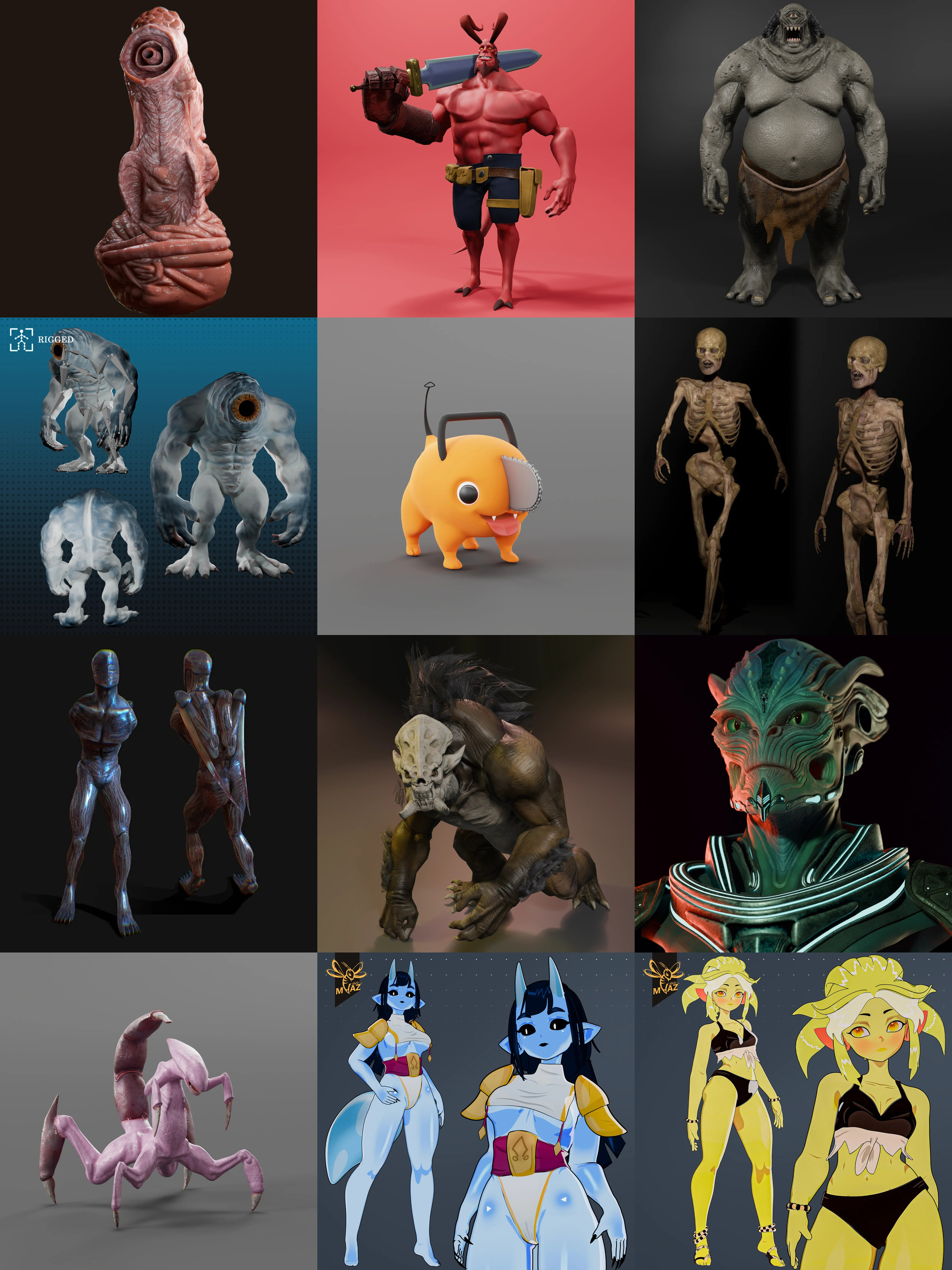 [Blender] BlenderKit Monsters Pack 1 2026 - Free Daz 3D Models