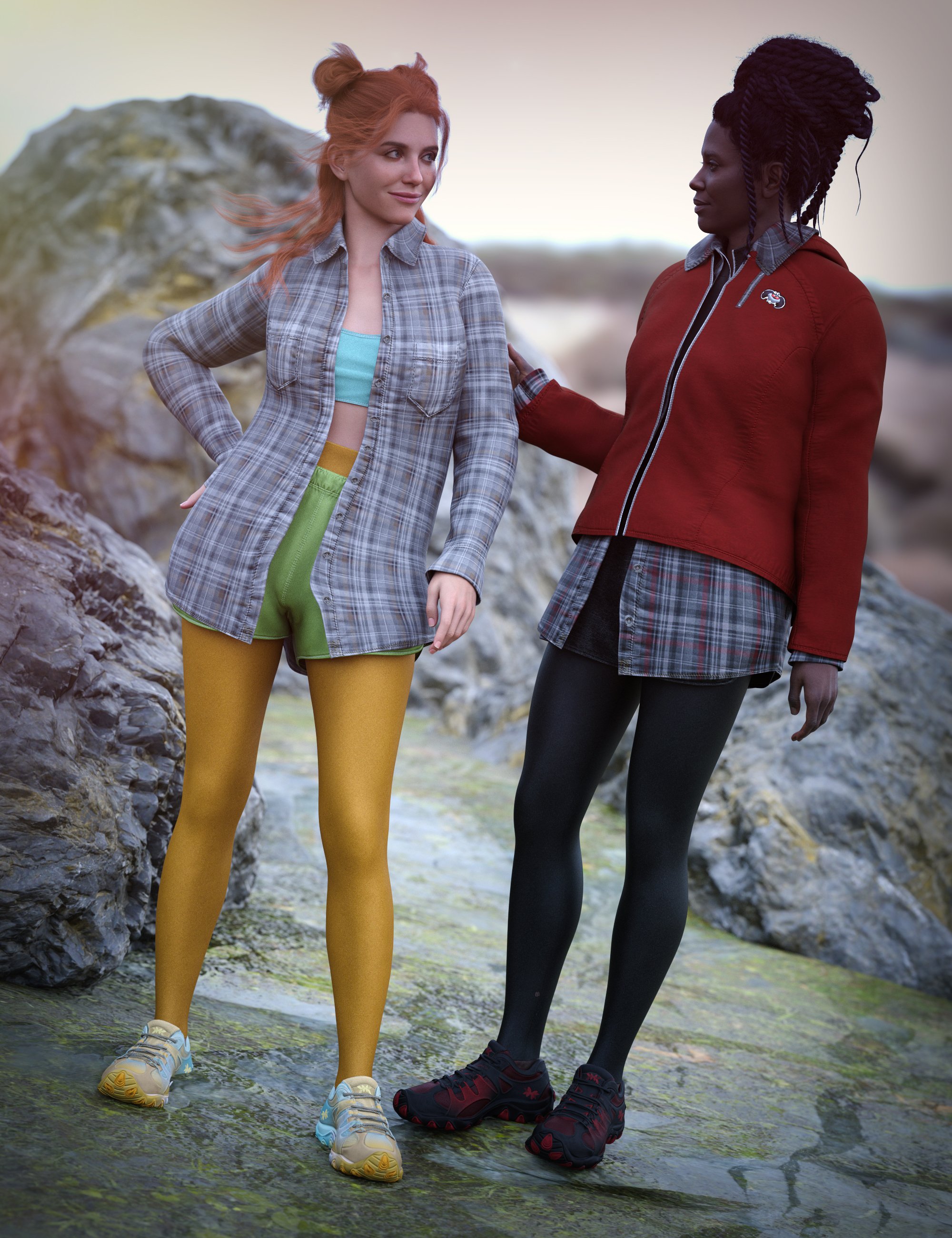 DForce Autumn Hiking Outfit Texture Add-On 2026 - Free Daz 3D Models