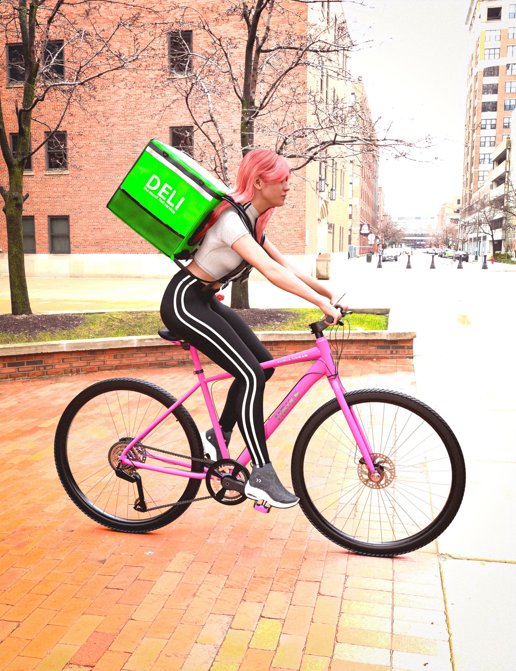 HT Super Deli Bike & Backpack Kit For Genesis 9 2026 - Free Daz 3D Models