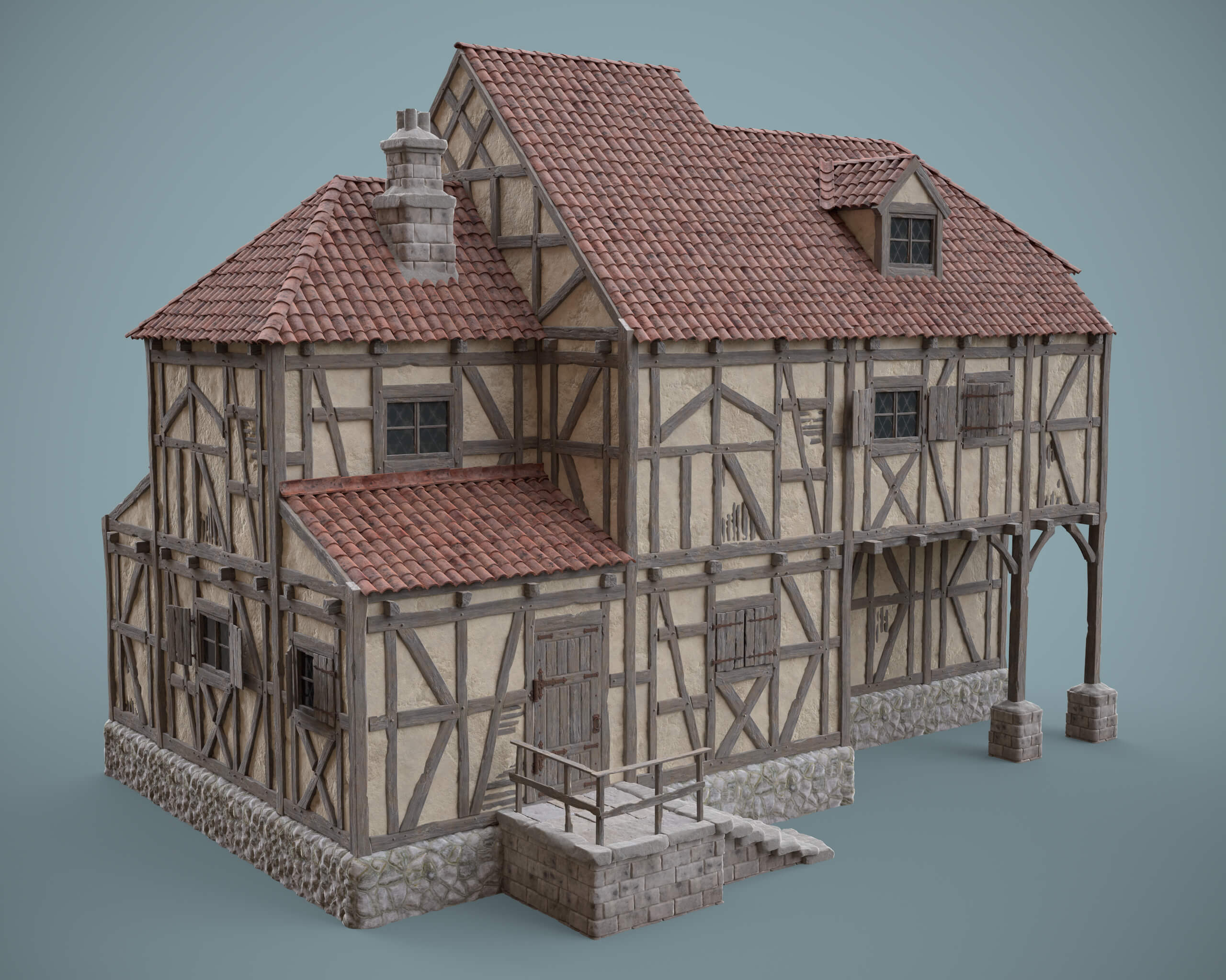 Medieval Timber Frame House Prop DAZ [Request]