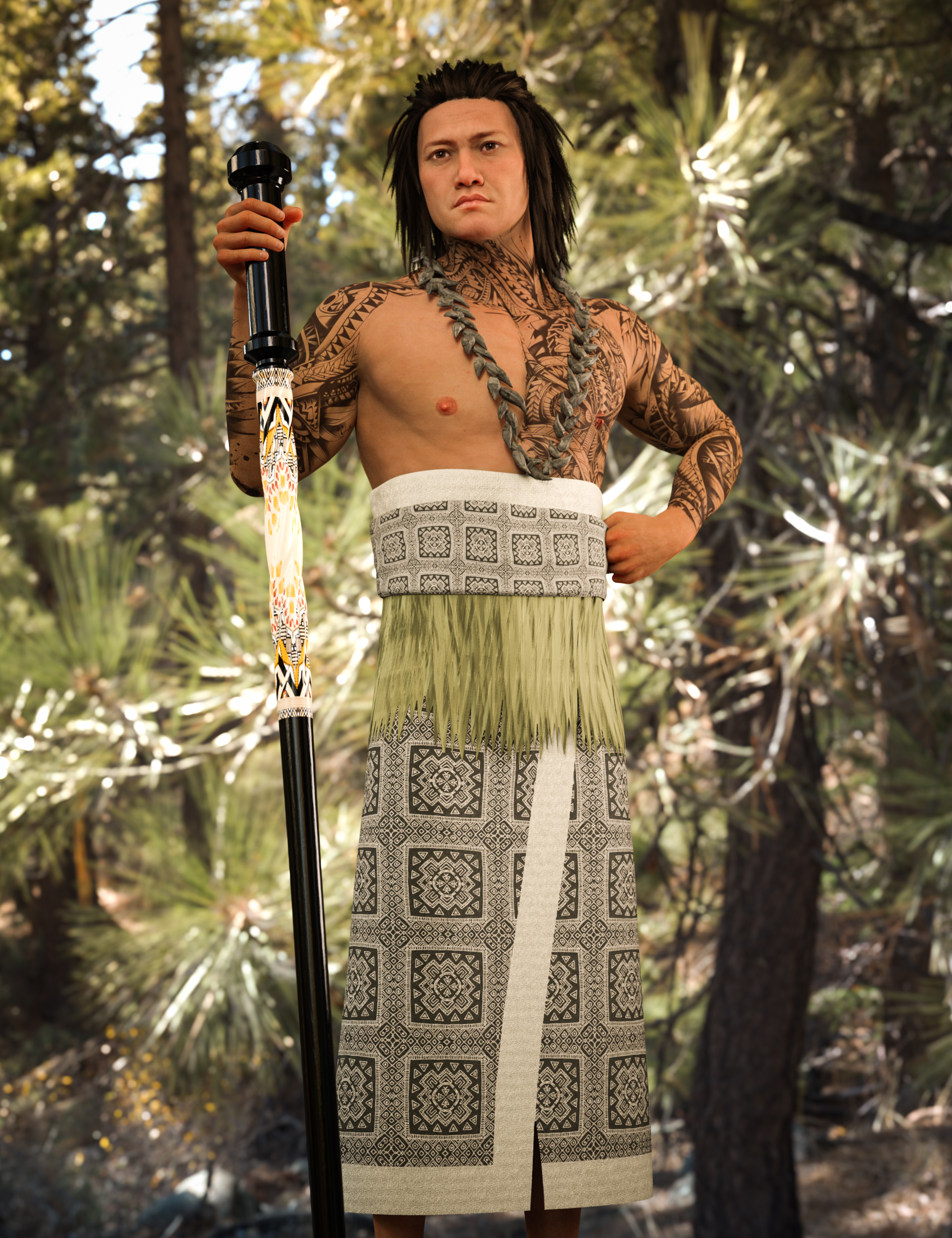 AH DForce Samoan Outfit Texture Add-on 2026 - Free Daz 3D Models