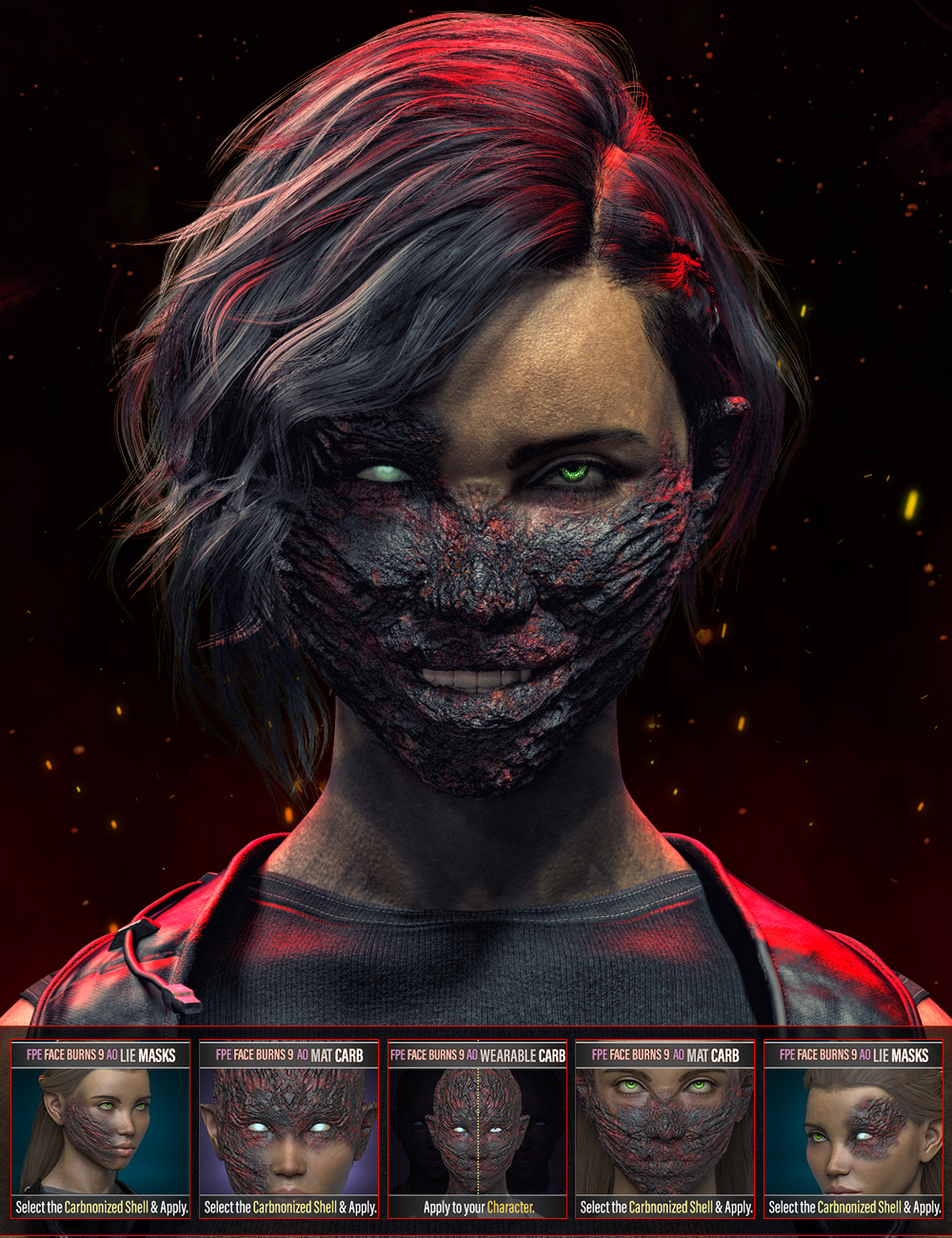FPE HD Face Burns Carbonized Add-On For Genesis 9 [Request]