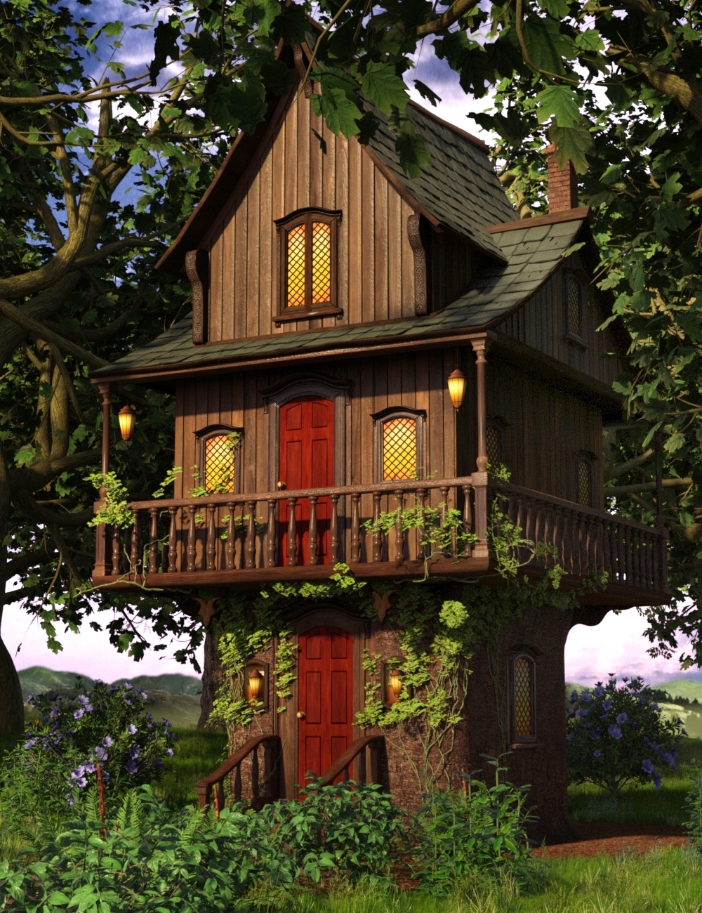 MGX Enchanted Chalet & Forest 2026 - Free Daz 3D Models