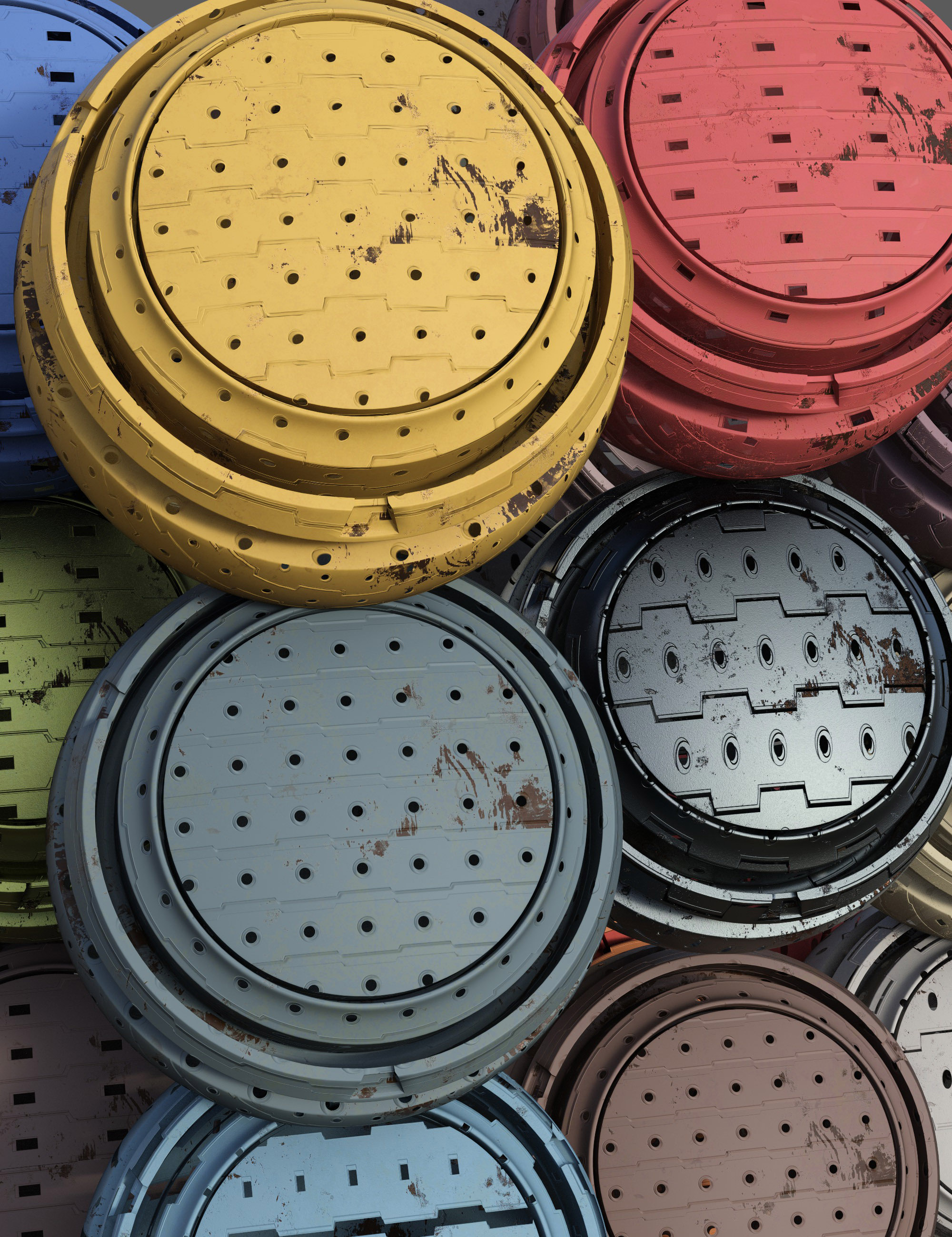 Industrial Panels Iray Shaders 2026 - Free Daz 3D Models