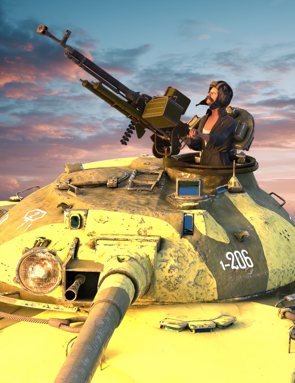 Nuclear War Tank AA Gun 2026 - Free Daz 3D Models