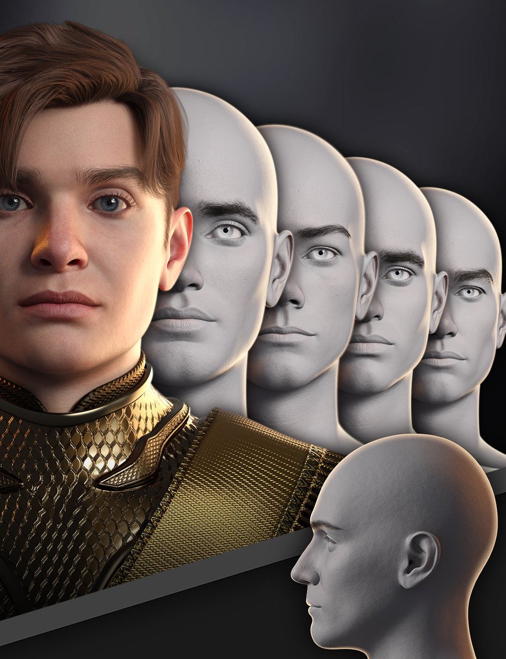 Head Shapes Vol.1 Masculine For Genesis 9 2026 - Free Daz 3D Models