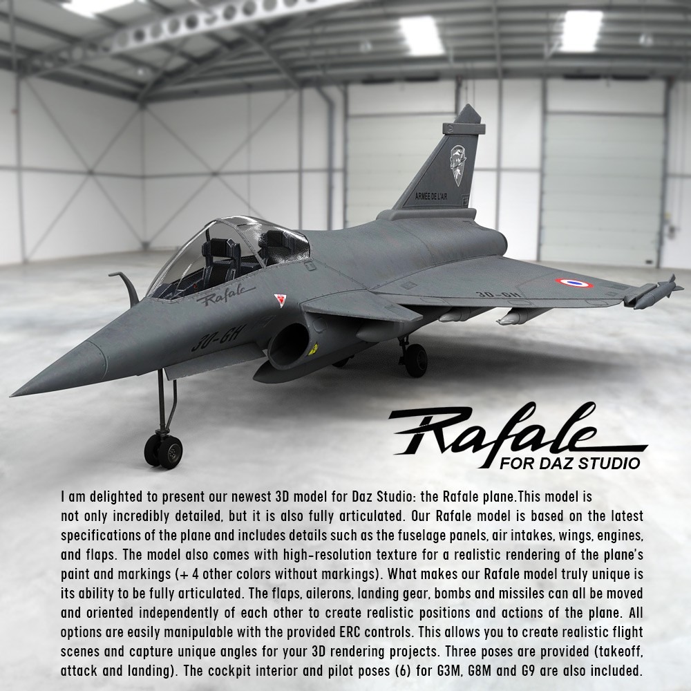 Rafale For DAZ Studio 2026 - Free Daz 3D Models