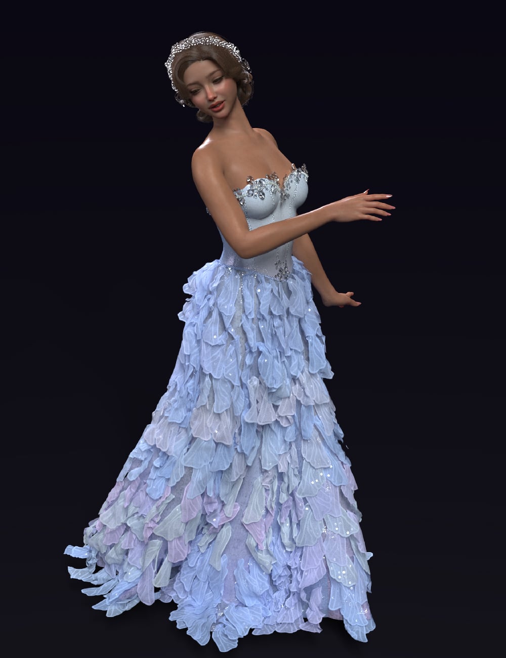 DForce Fairy Tale Wedding Dress For Genesis 9 2026 - Free Daz 3D Models