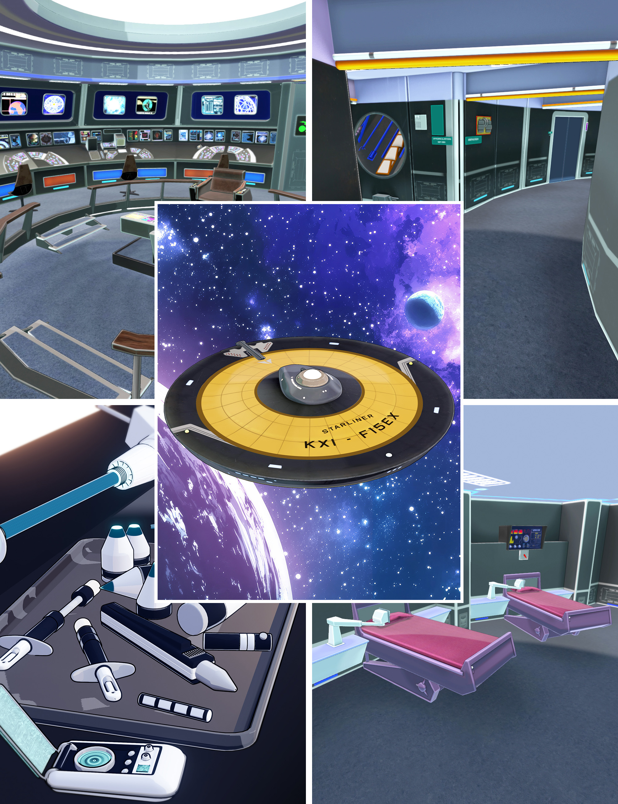 Toon Outer Space Ship Bundle 2026 - Free Daz 3D Models