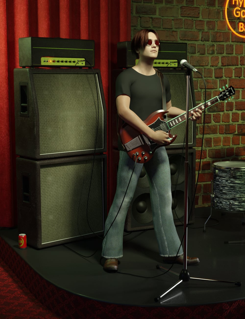 Vintage Guitar And Amp 2 2026 - Free Daz 3D Models
