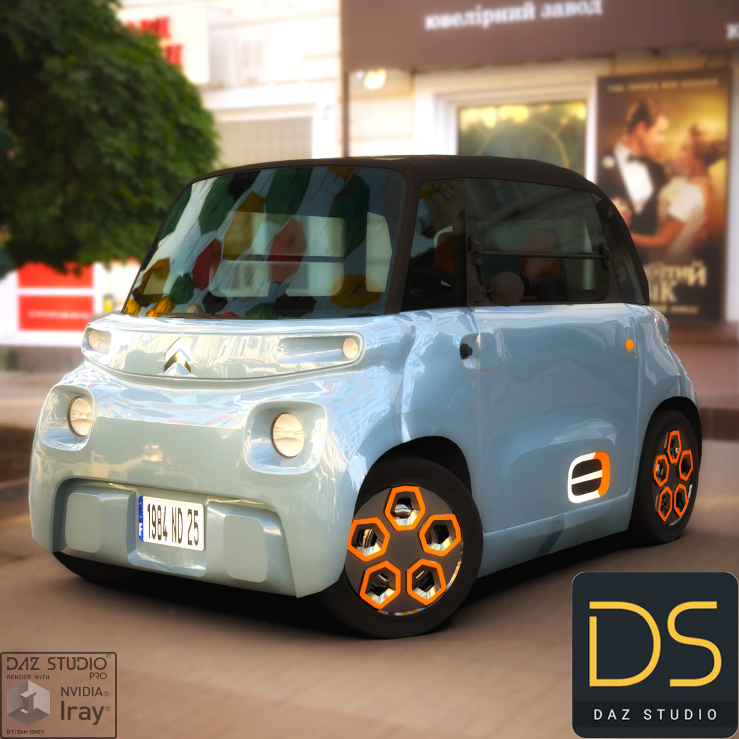 Citroen Ami 2020 For DAZ Studio 2026 - Free Daz 3D Models