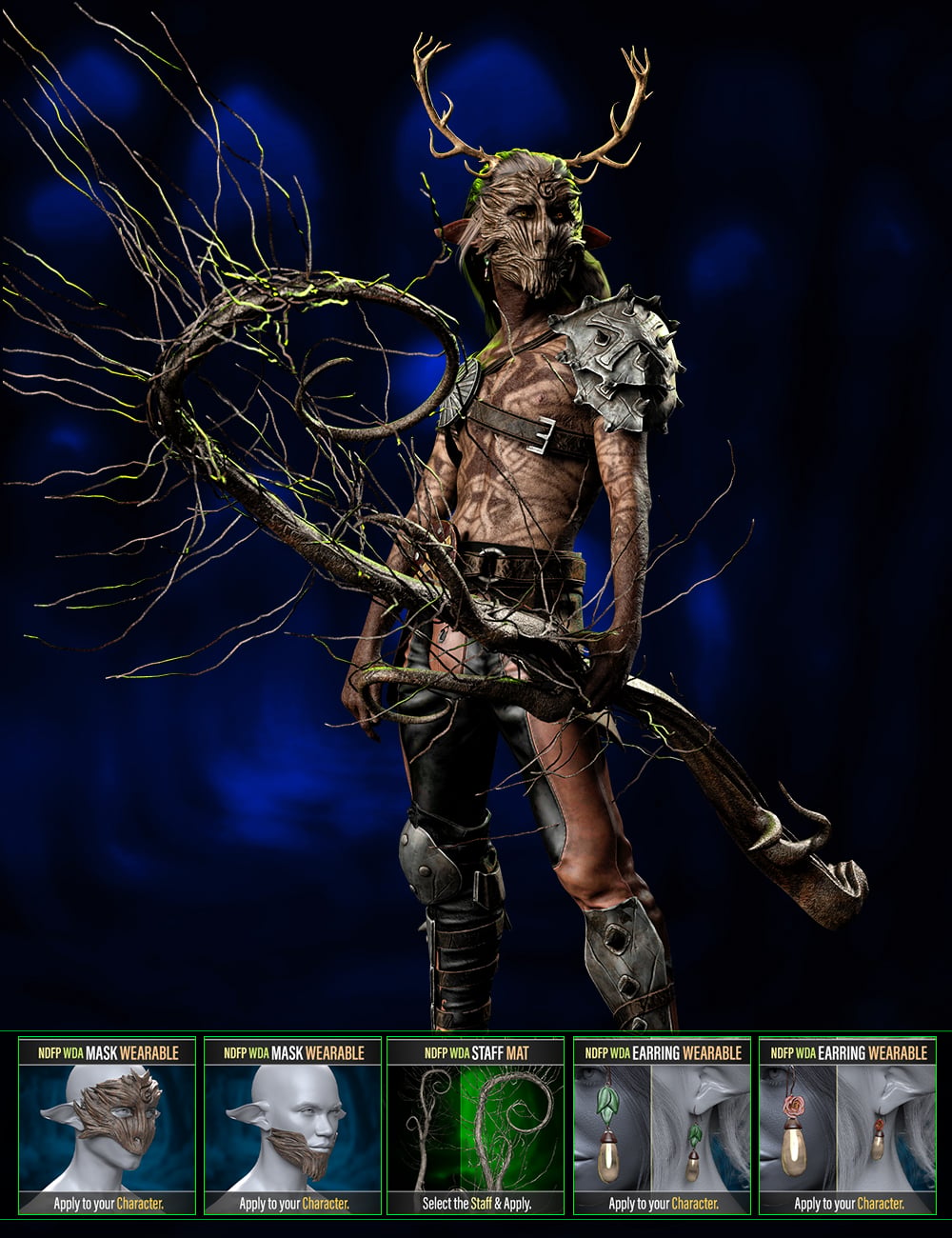 NDFP Woods Druids Accessories For Genesis 9 2026 - Free Daz 3D Models